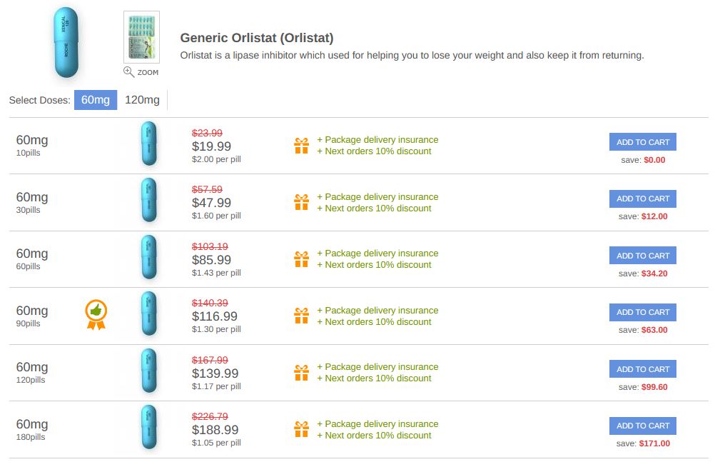 Purchase Orlistat over the counter.